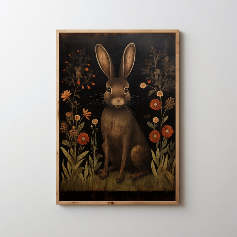 Printable Gallery Wall Art SET Set of 6 Rabbit Paintings Easter Rabbit ...