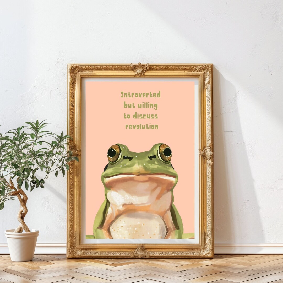 Minimal Frog Painting Digital Wall Art Printable Political Revolution ...