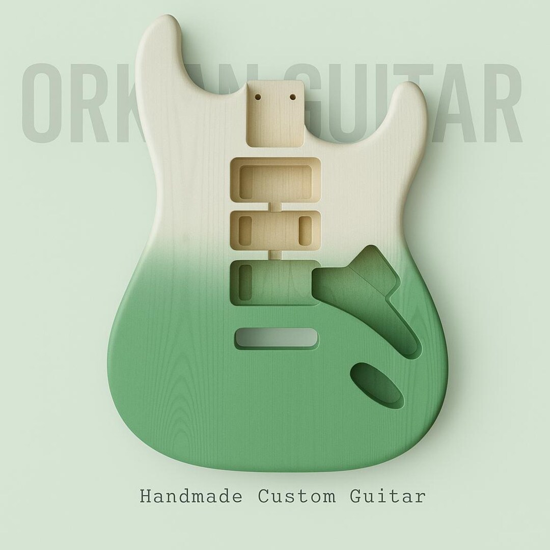 Stratocaster Body, (MATTE GREEN WHITE) Strat Body, Electro Guitar Body ...