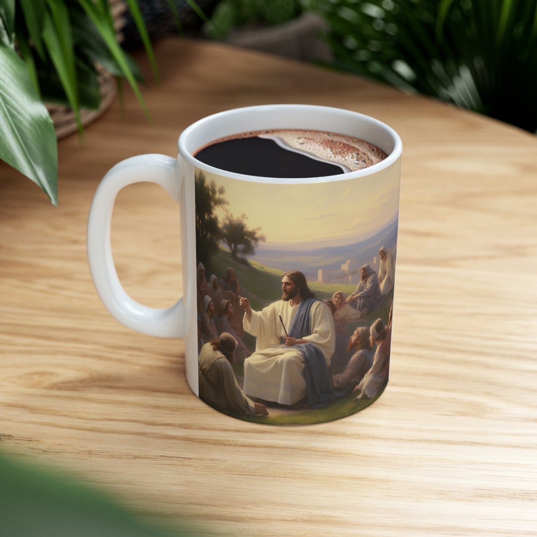 Jesus Christ Sermon on the Mount Mug 8 Christian Mug, Bible Quotes ...