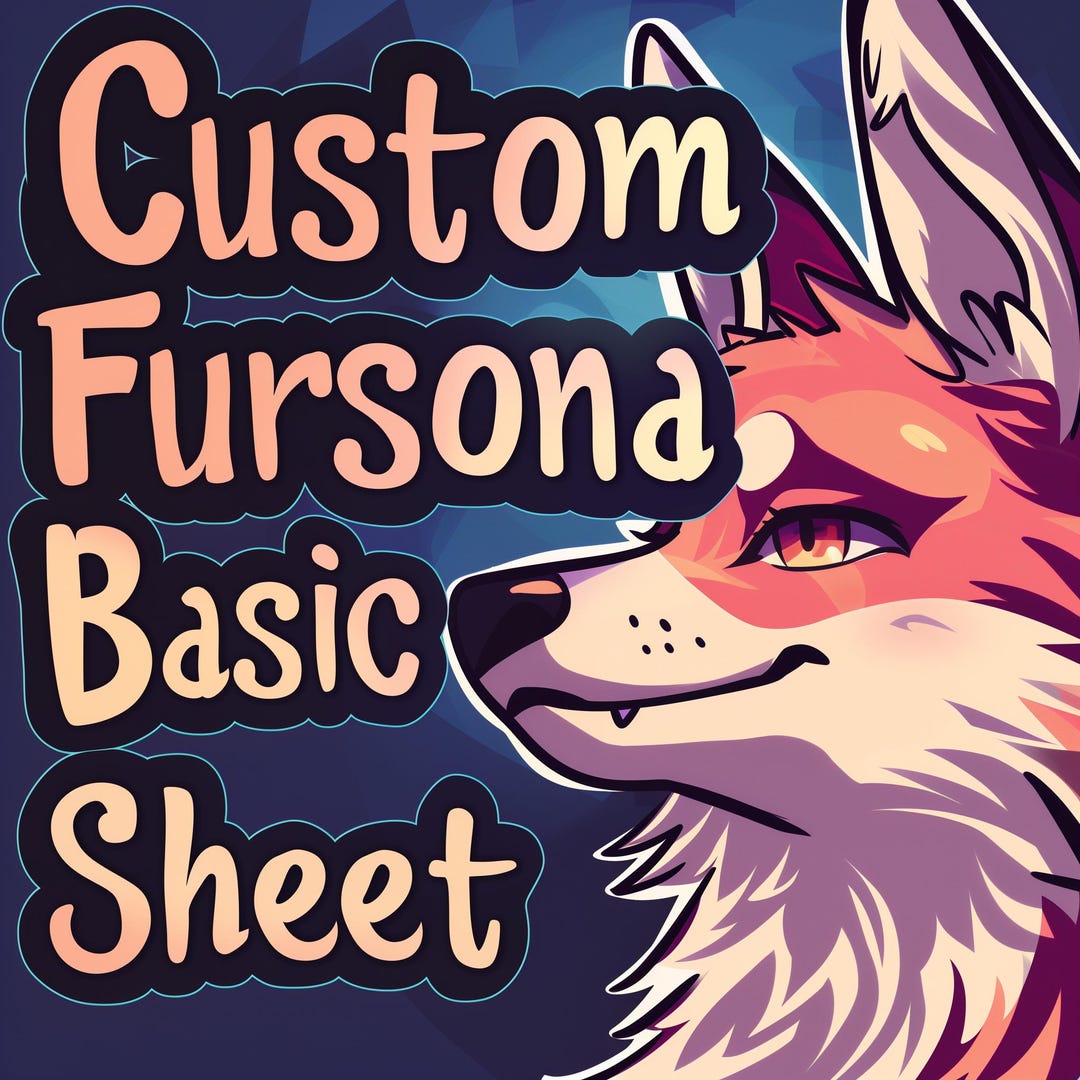 Custom Fursona Basic Reference Sheet, Furry Art Commission, Fursona ...