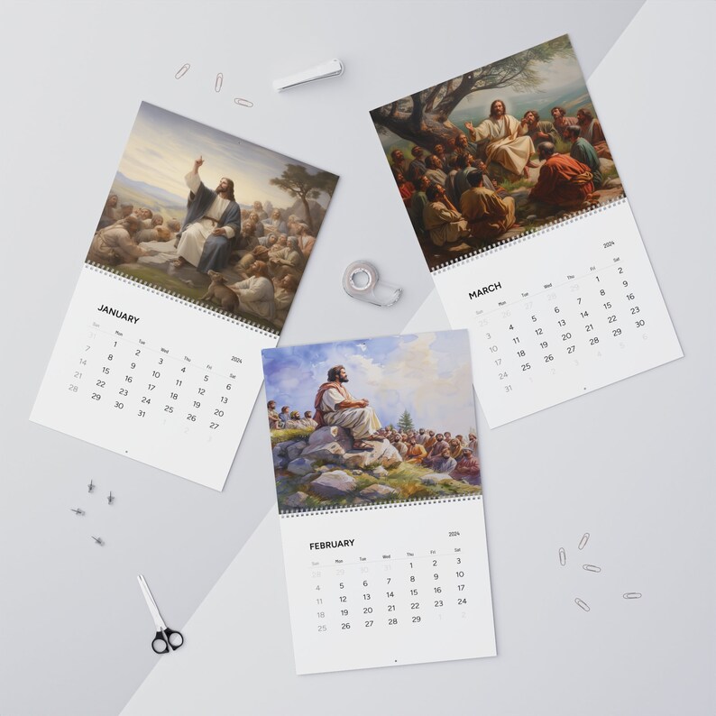 Illustrated Christian Calendar 2024, Jesus Christ, Sermon on the Mount ...