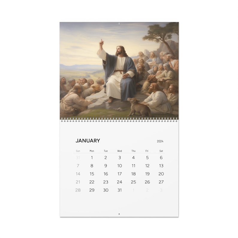 Illustrated Christian Calendar 2024, Jesus Christ, Sermon on the Mount ...