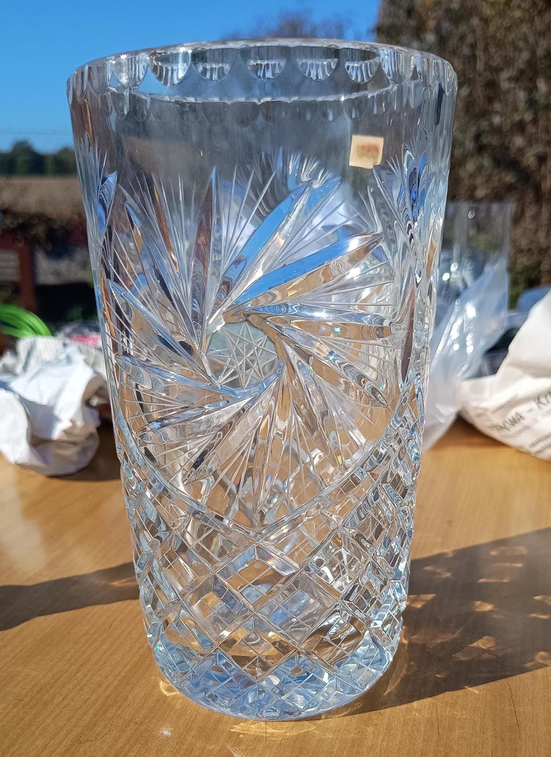 Vintage Lead Crystal Vase With Star Motif PRL Era - Etsy