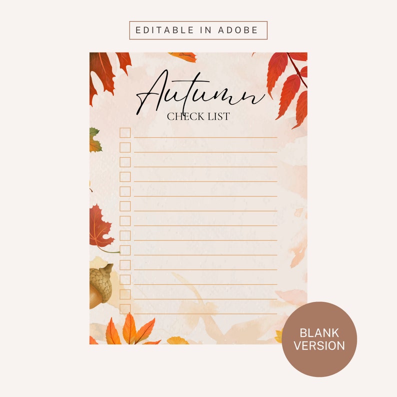 Fall Bucket List Printable, Autumn Bucket List Template, Editable Fall ... Fall Bucket List Printable, Autumn Bucket List Template, Editable Fall ...