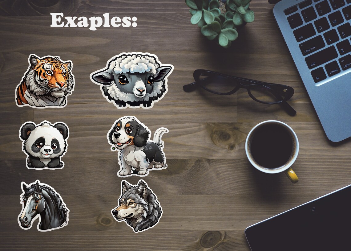 Cute Animals Sticker PNG Pack, Animals Sticker Set, Animals PNG ...