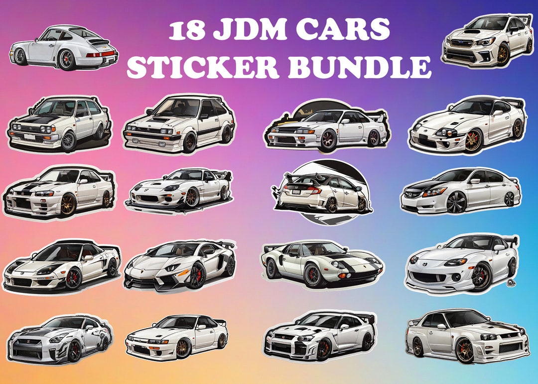 JDM Cars Sticker PNG Pack, Jdm Cars Sticker Set, Jdm Cars PNG, Sticker ...