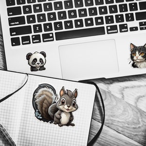 Cute Animals Sticker PNG Pack, Animals Sticker Set, Animals PNG ...