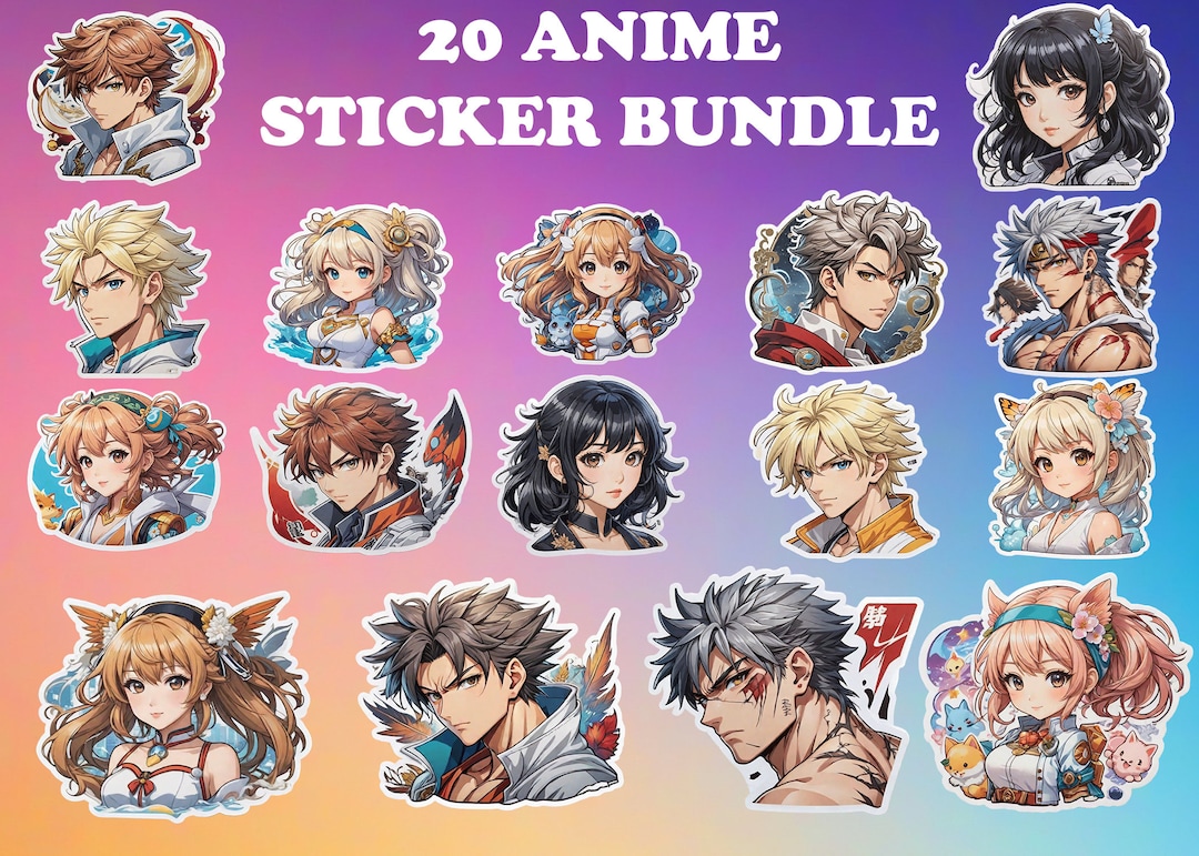 Anime Sticker PNG Pack, Anime Sticker Set, Anime PNG, Anime SVG, Anime ...