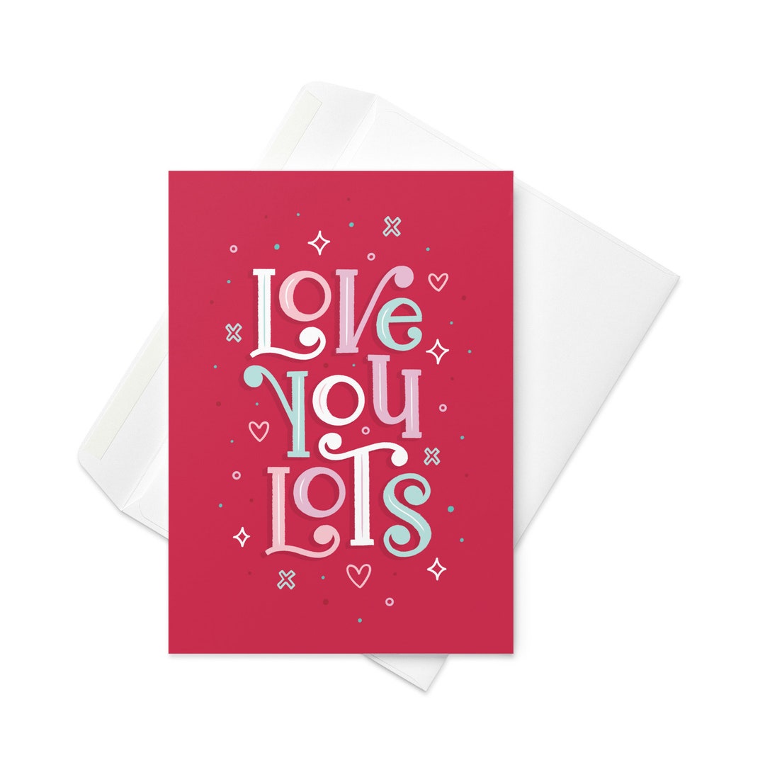 Love You Lots Valentine's Day Card Pink Valentine for Mom V-day ...