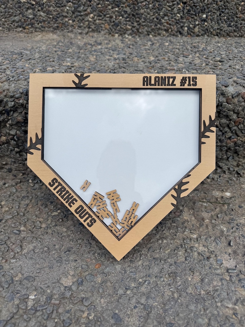 Personalized Baseball / Softball Strikeout Tracker | Home Plate Display ...