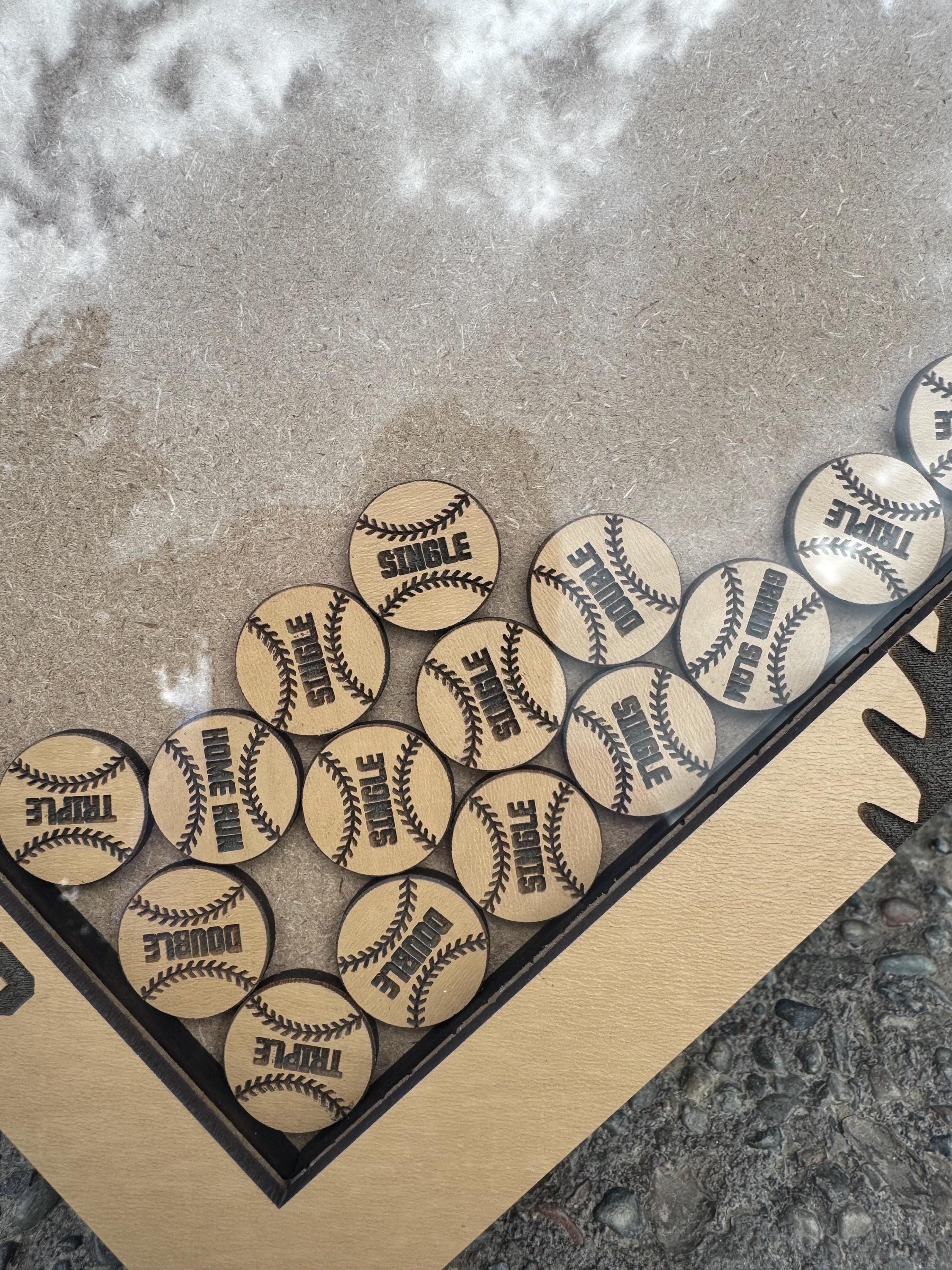 Personalized Baseball Hit Tracker: Custom Home Plate Display - Etsy