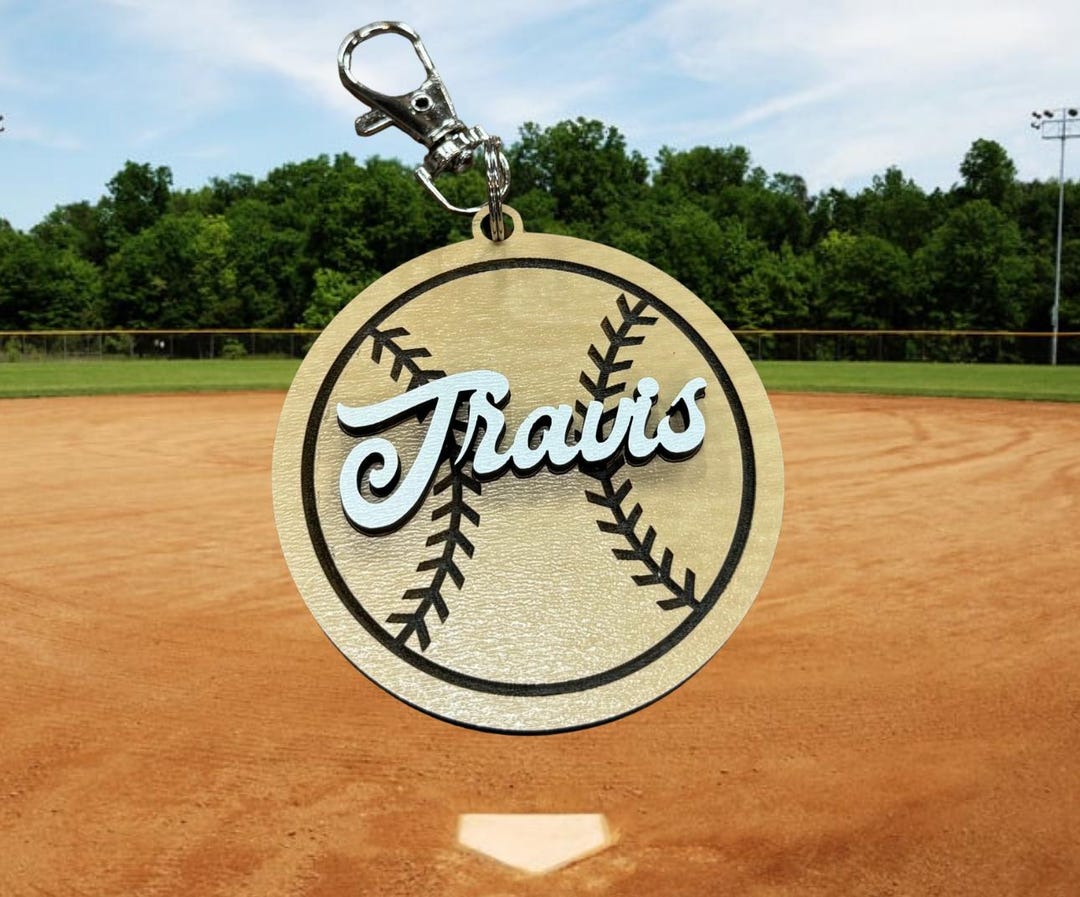 Personalized Baseball/softball Keychain – Custom Name Gift for Players ...