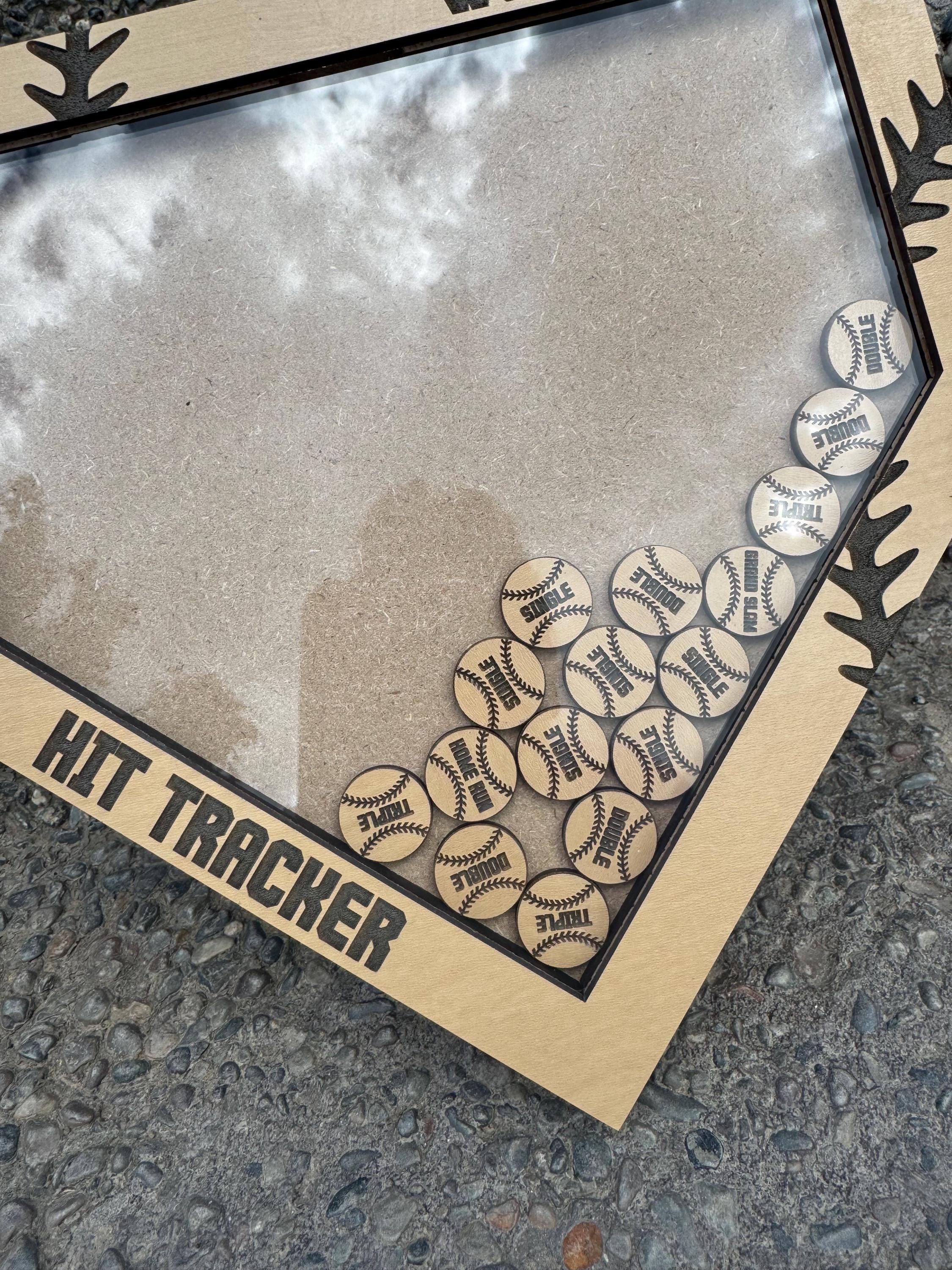 Personalized Baseball Hit Tracker: Custom Home Plate Display - Etsy