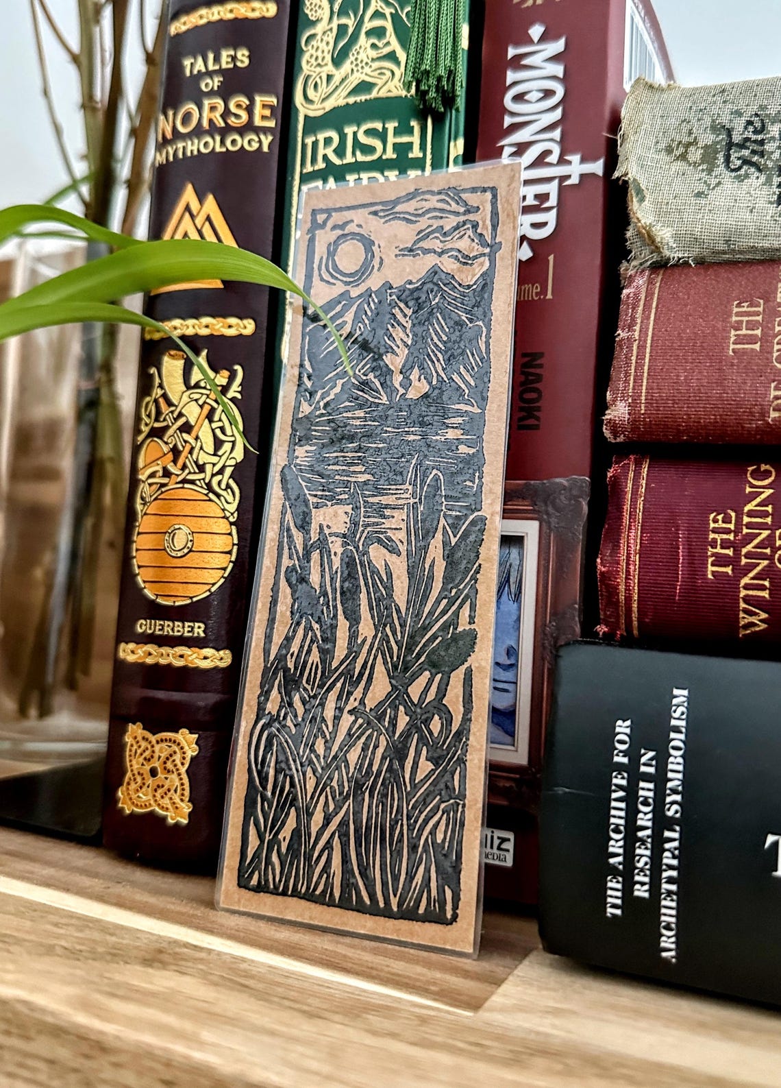 Utah Lake | Linocut Bookmark | Brown - Etsy