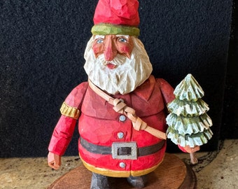 Unique Hand Carved Ornament One of a Kind Santa Wood Adair Rucker ...