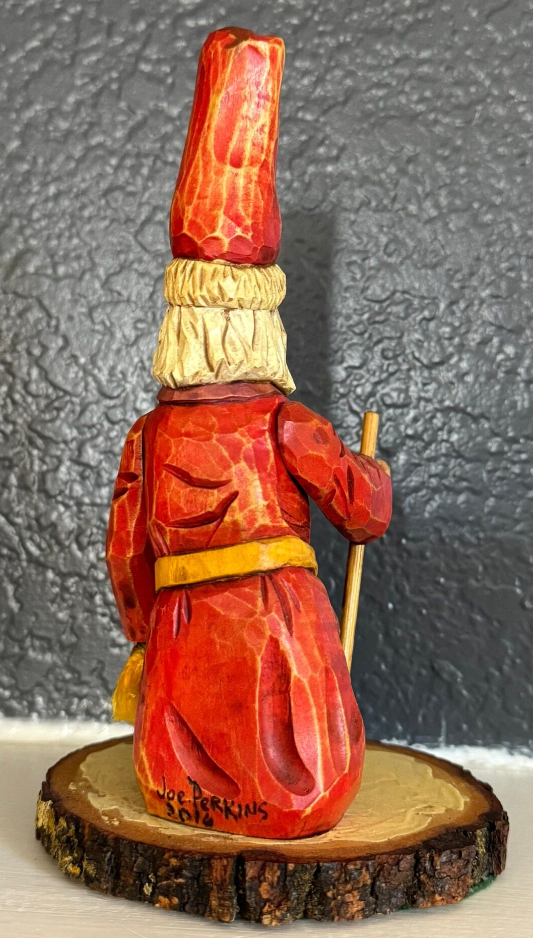 Hand Carved Wood Unique Santa One of a Kind Joe Perkins Christmas Santa ...