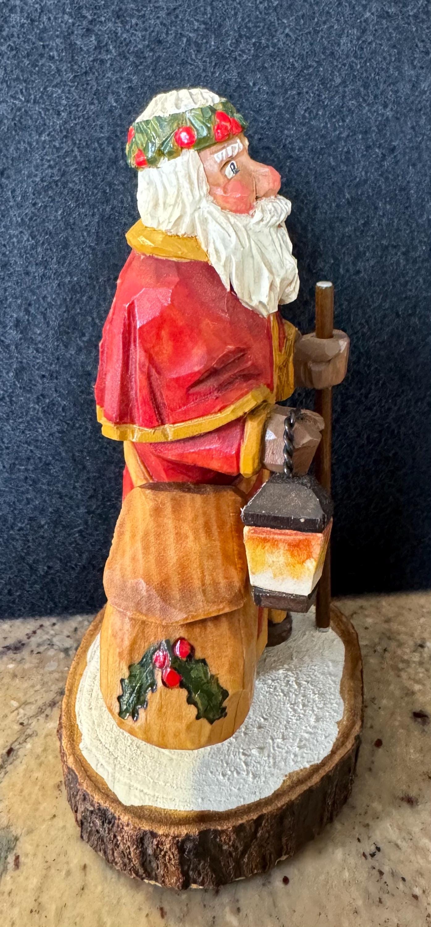 Hand Carved | Wood | Unique | Santa | One of a Kind | Joe Perkins ...