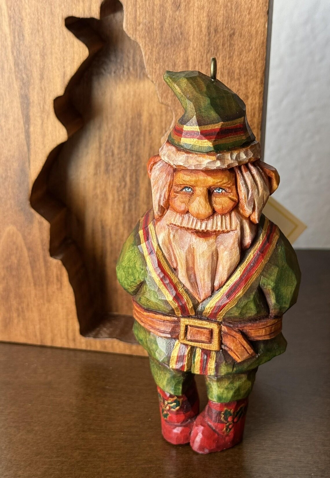 Unique | Hand Carved | Ornament | One of a Kind | Santa | Wood | Adair ...