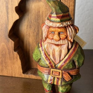 Unique | Hand Carved | Ornament | One of a Kind | Santa | Wood | Adair ...