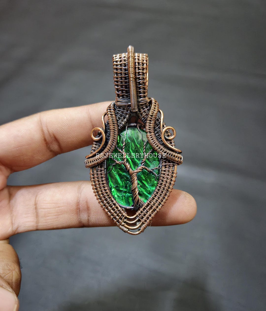 Australian Triplet Opal Tree of Life Pendant Necklace Pure Copper Wire ...