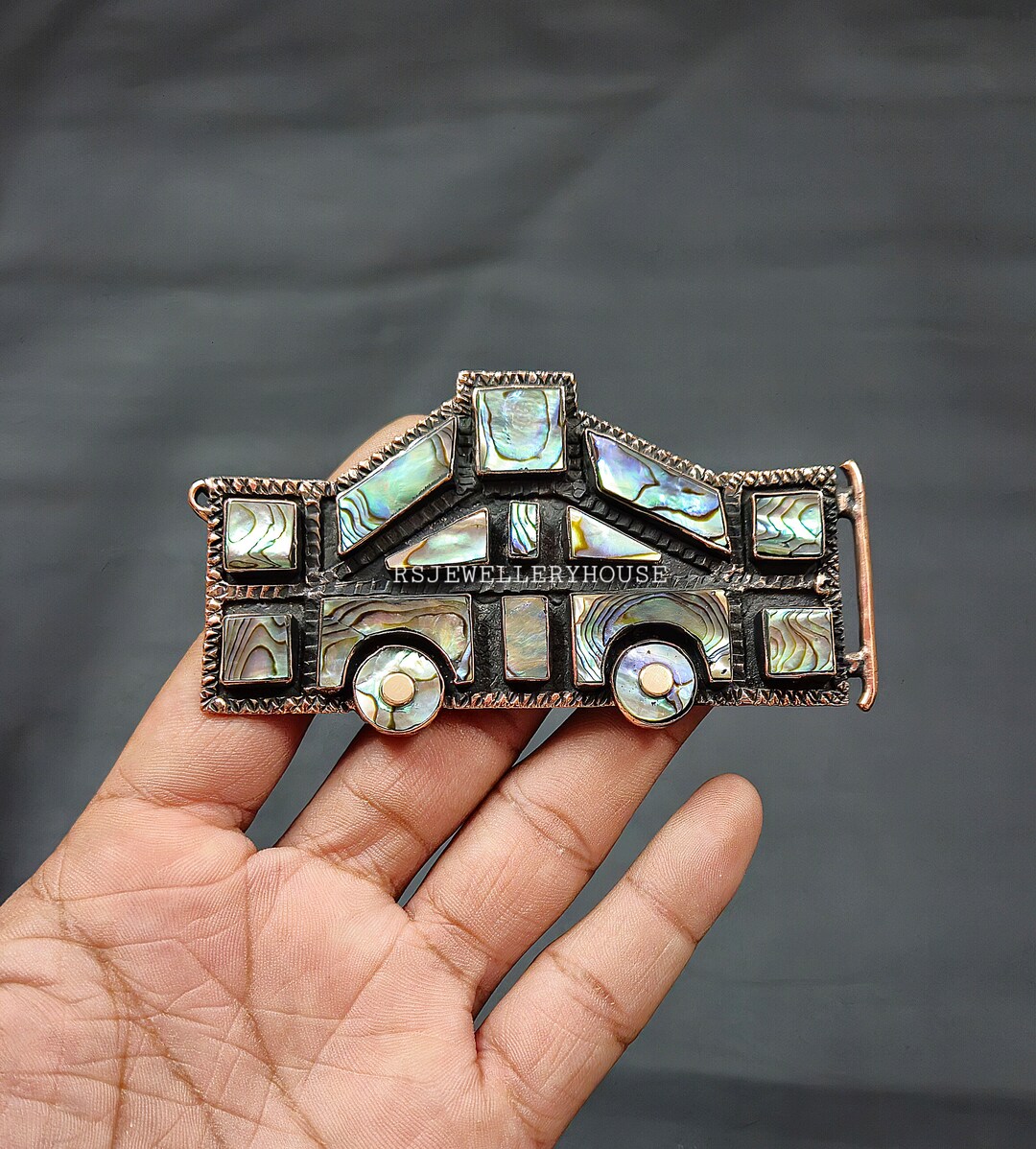 Excellent Abalone Shell Gemstone Car Pendant Wonderful Handmade Article ...