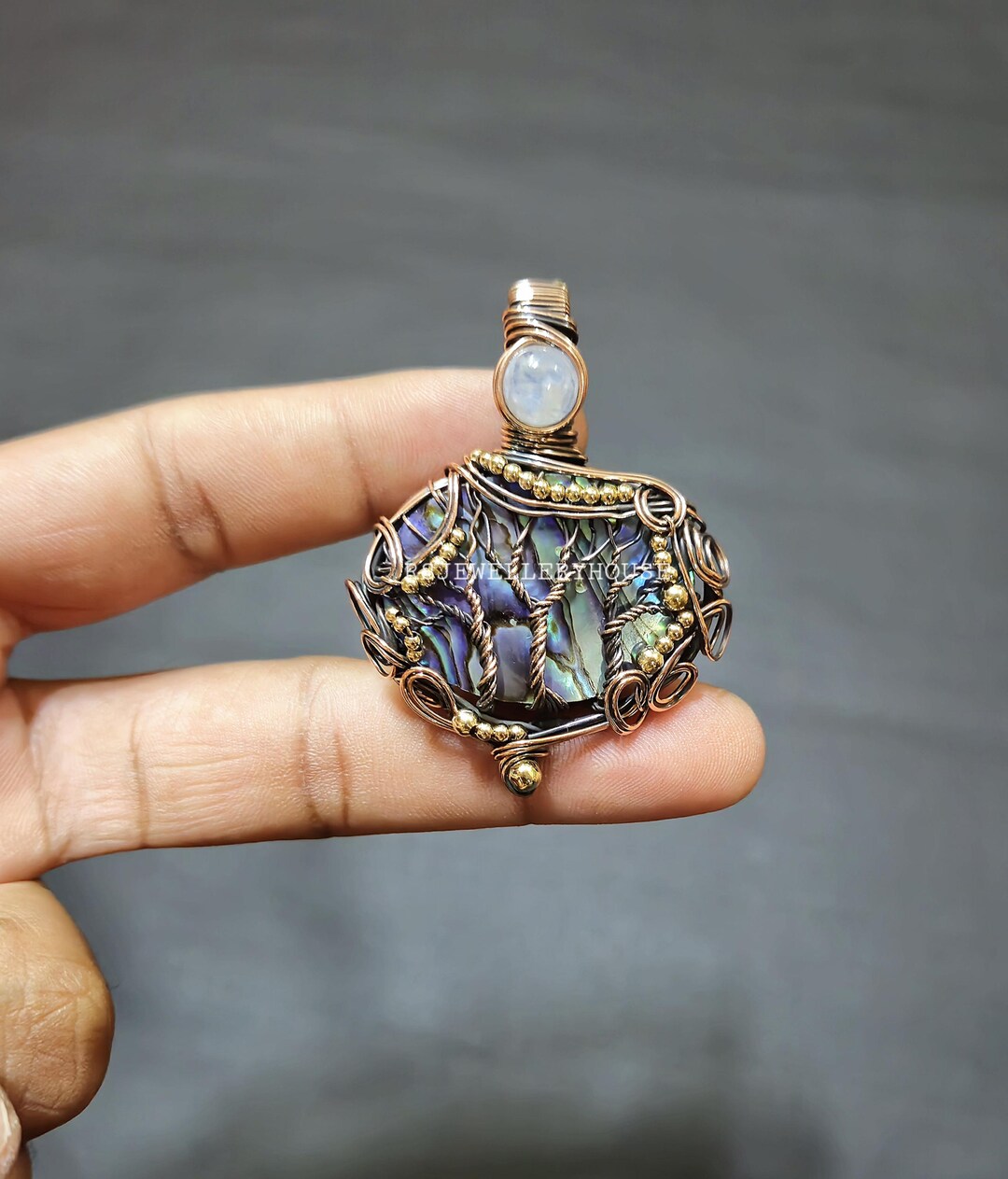Excellent Quality Abalone Shell Tree of Life Pendant Copper Wire ...