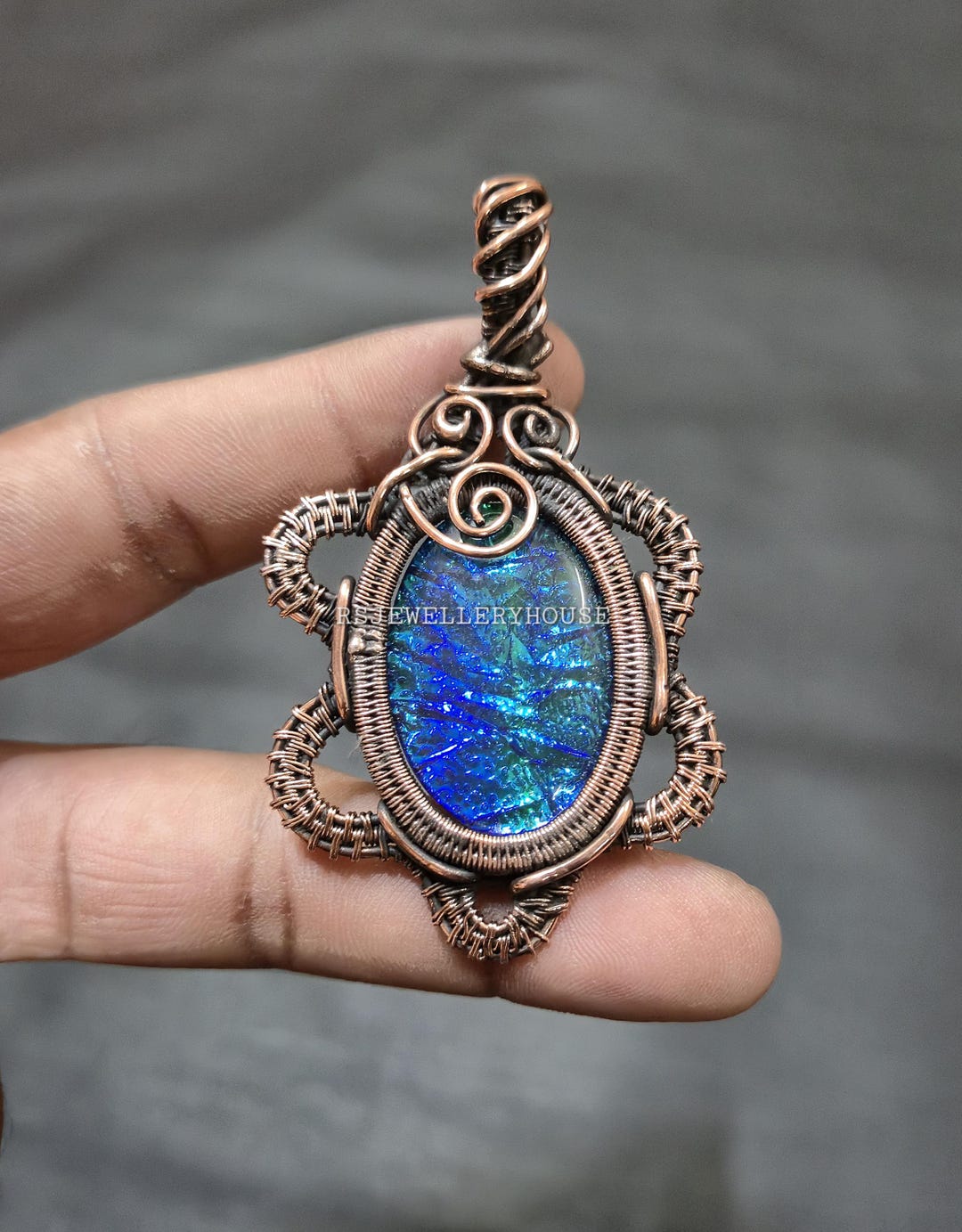 Copper Wire Wrapped Australian Triplet Opal Pendant - Etsy