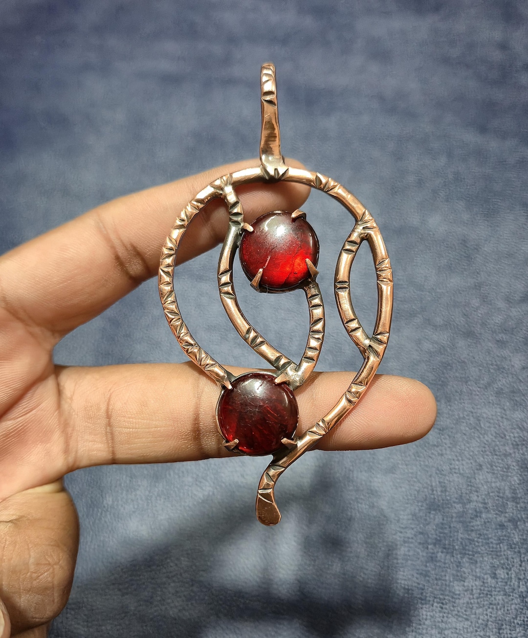 Red Flash Labradorite Pendant, Handmade Copper Wire Wrapped Gemstone - Etsy