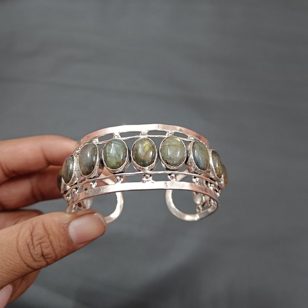 Labradorite Cuff Bracelet - Etsy