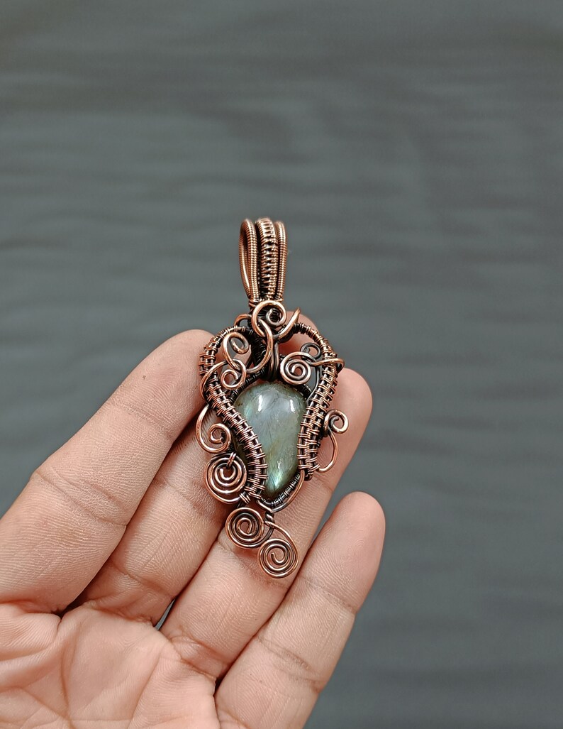 Labradorite Copper Wire Wrapped Jewelry Handmade Jewelry Copper Wire ...