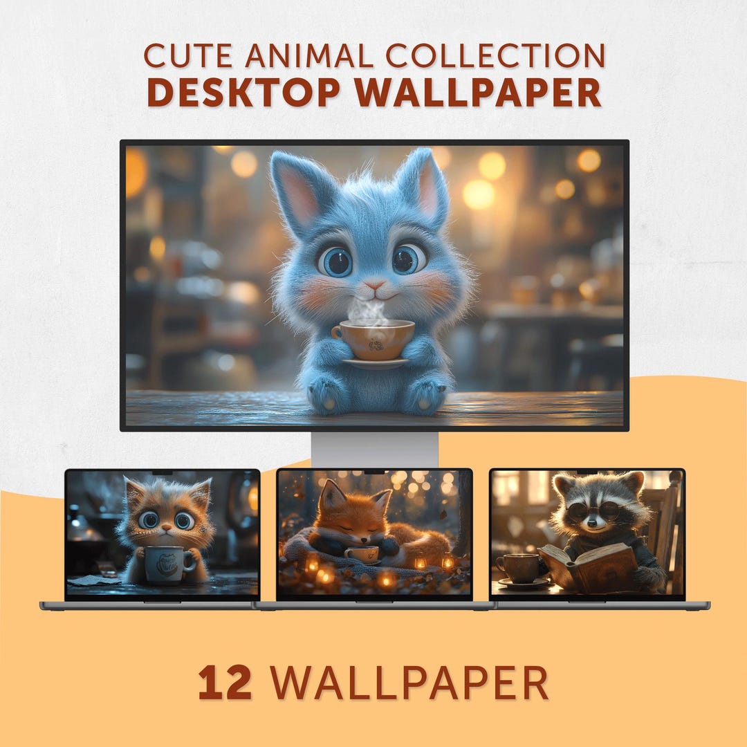 Cute Desktop Wallpaper, Cute Aesthetic Desktop Wallpaper, Cozy Animal ...