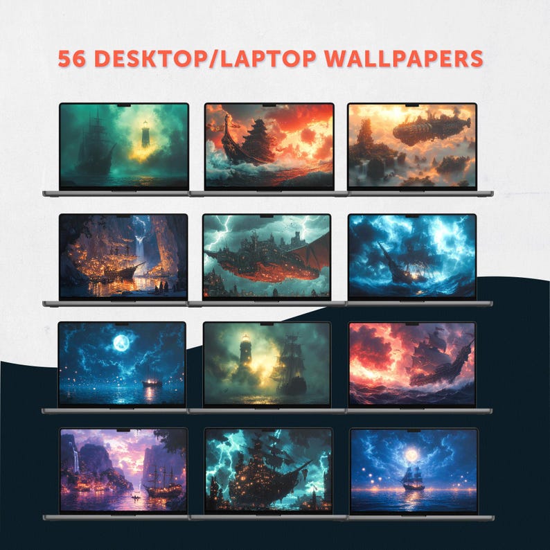 Epic Anime Ship Desktop Wallpaper | Cinematic Ocean Landscape for PC ...