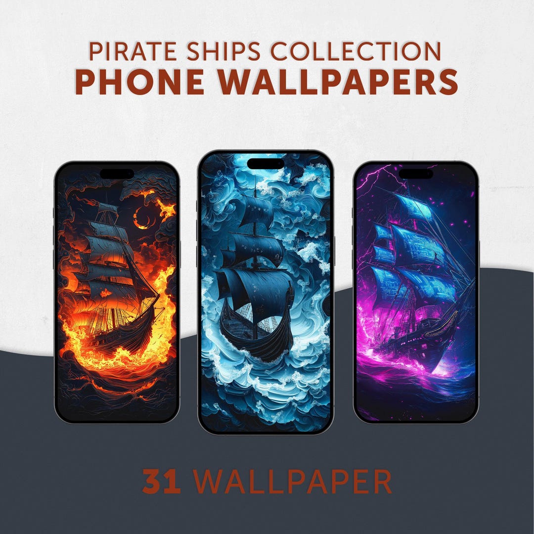 Pirate Ship Phone Wallpaper, Dark Aesthetic Mobile Background, 4K ...
