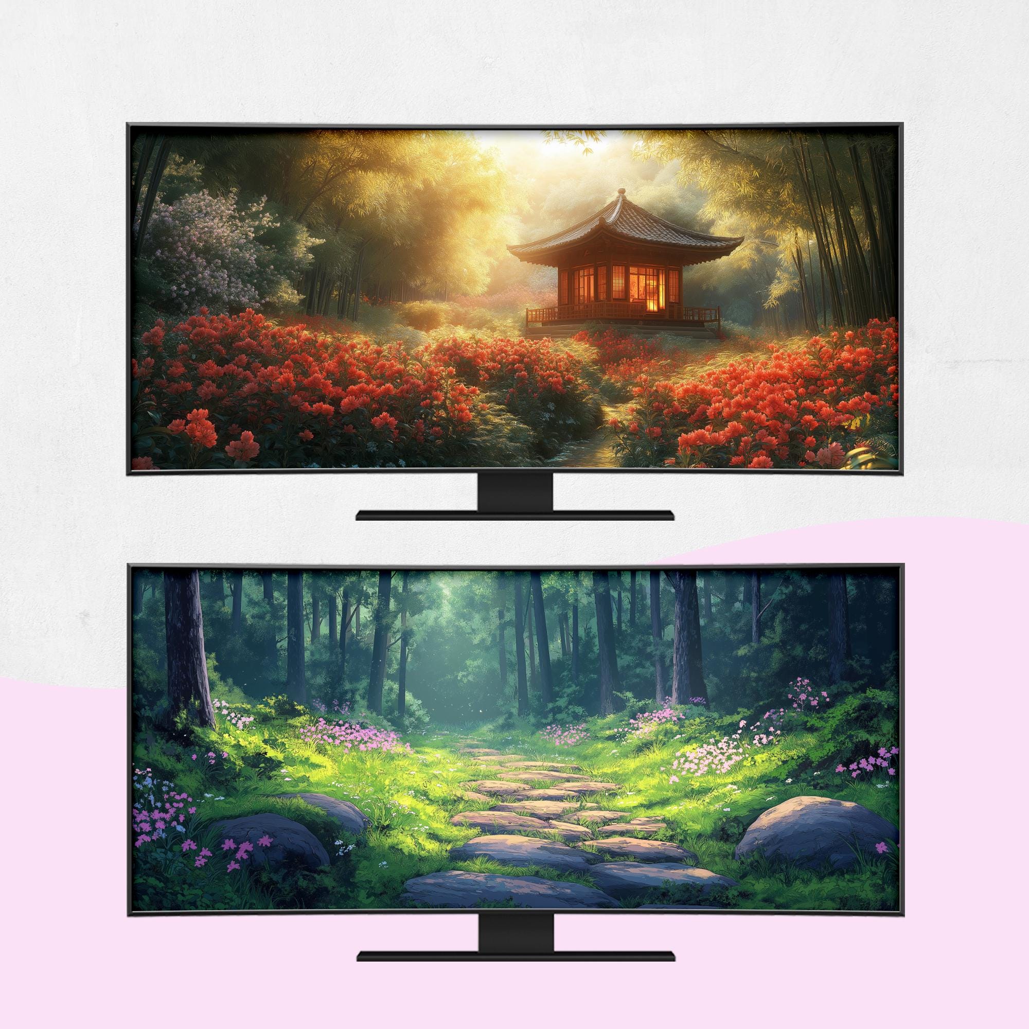 Ultrawide Japan Landscape Wallpaper: Ghibli Anime Scenery (digital ...