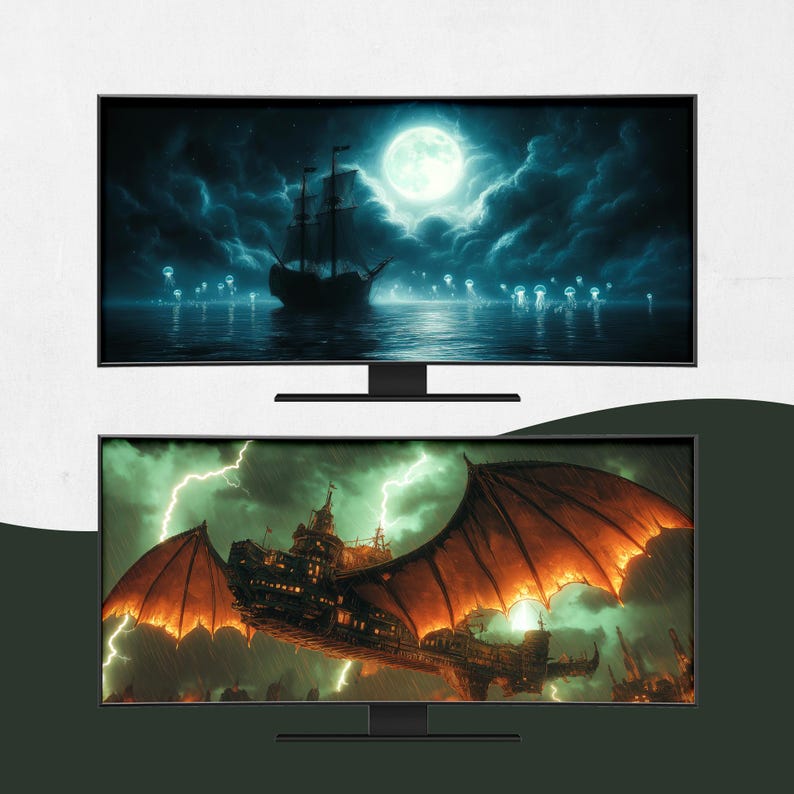 Ship Landscape Anime Ultrawide Wallpaper, Anime Ocean Background ...