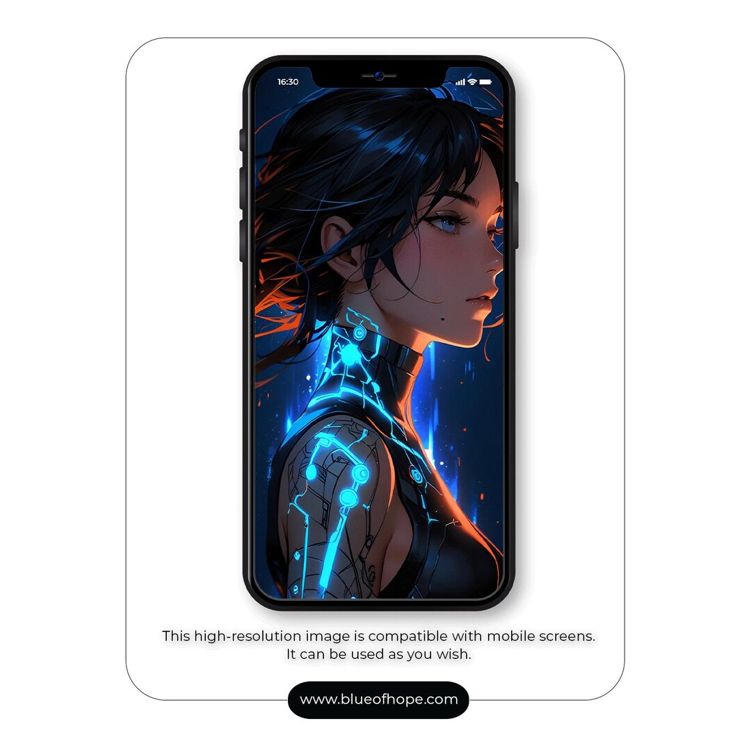 4K Cyberpunk Girl Phone Wallpaper | Digital Download Mobile Background ...