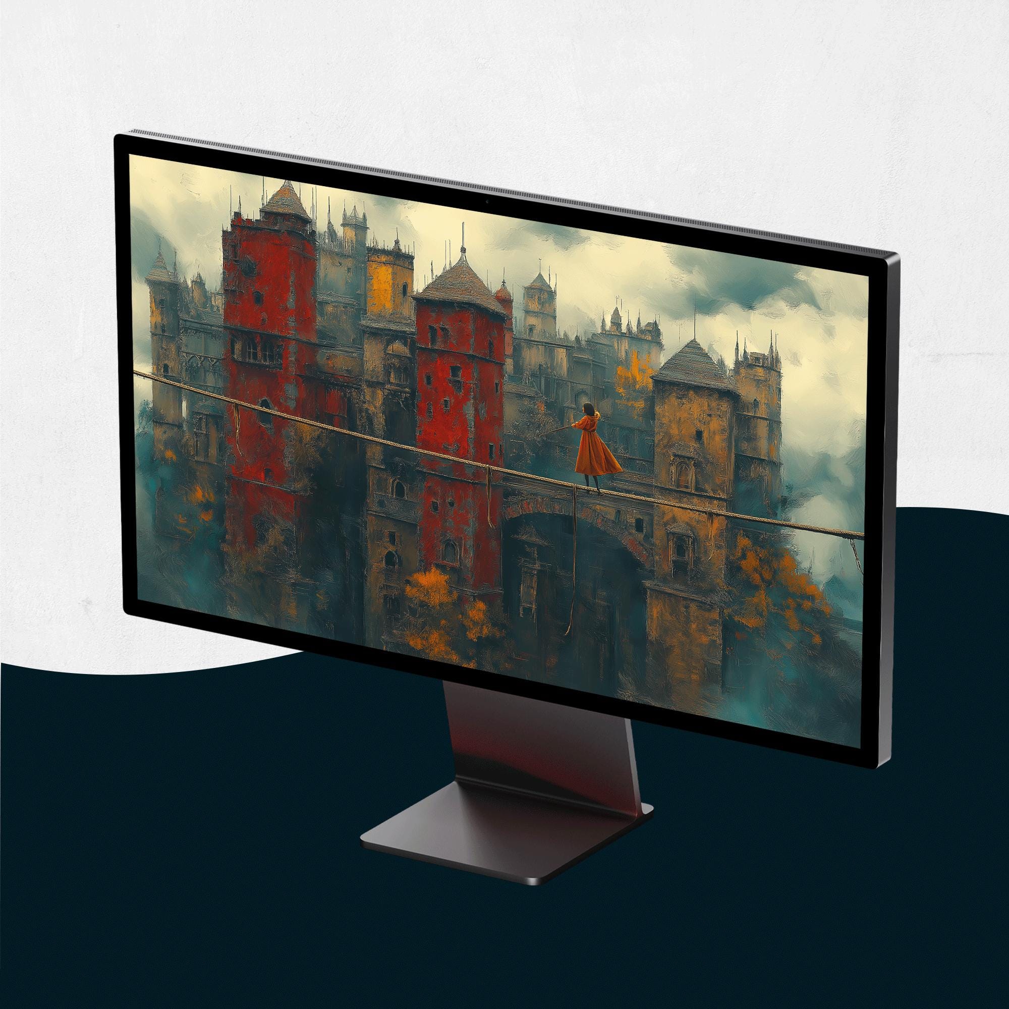 Medieval Art Desktop Wallpaper, Surreal Renaissance PC Background ...