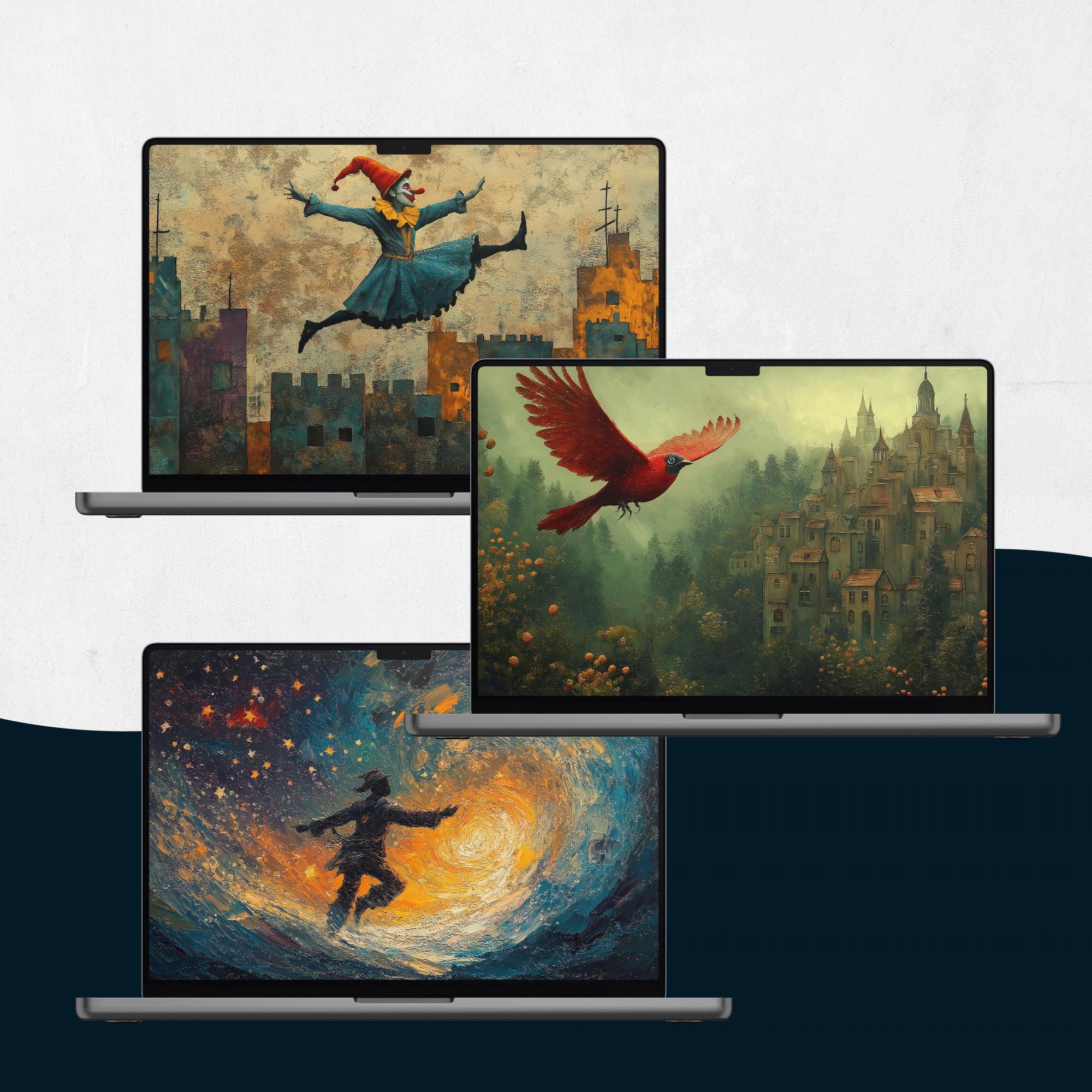 Medieval Art Desktop Wallpaper, Surreal Renaissance PC Background ...