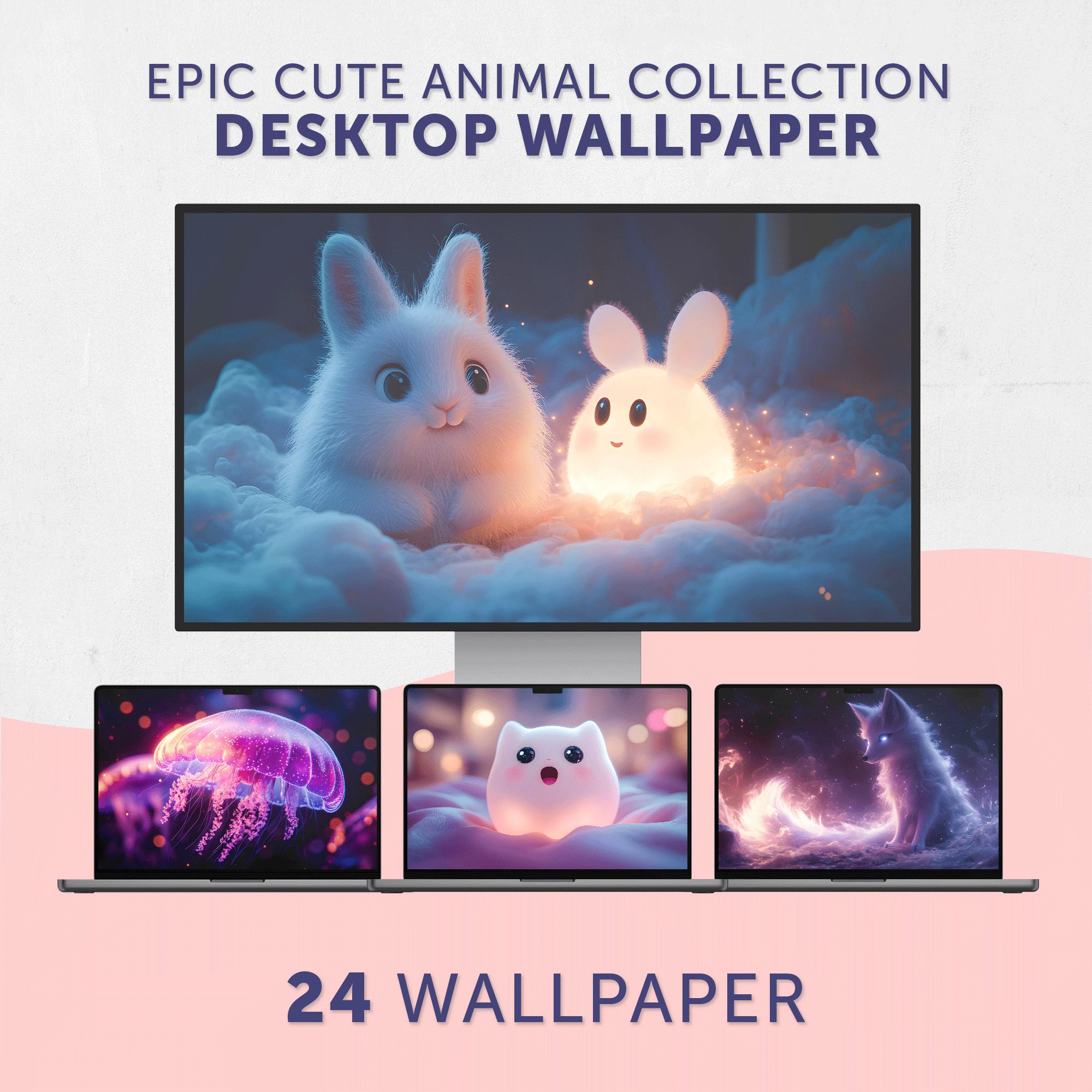Epic Cute Animal Desktop Wallpaper, Fairytale Aesthetic PC Background ...