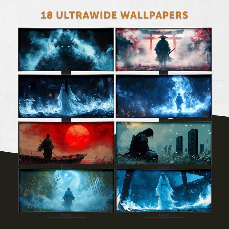 Epic Samurai Warrior Ultrawide Wallpaper | 21:9 Widescreen 4K Japanese ...
