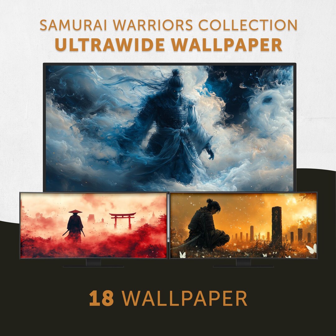 Epic Samurai Warrior Ultrawide Wallpaper | 21:9 Widescreen 4K Japanese ...