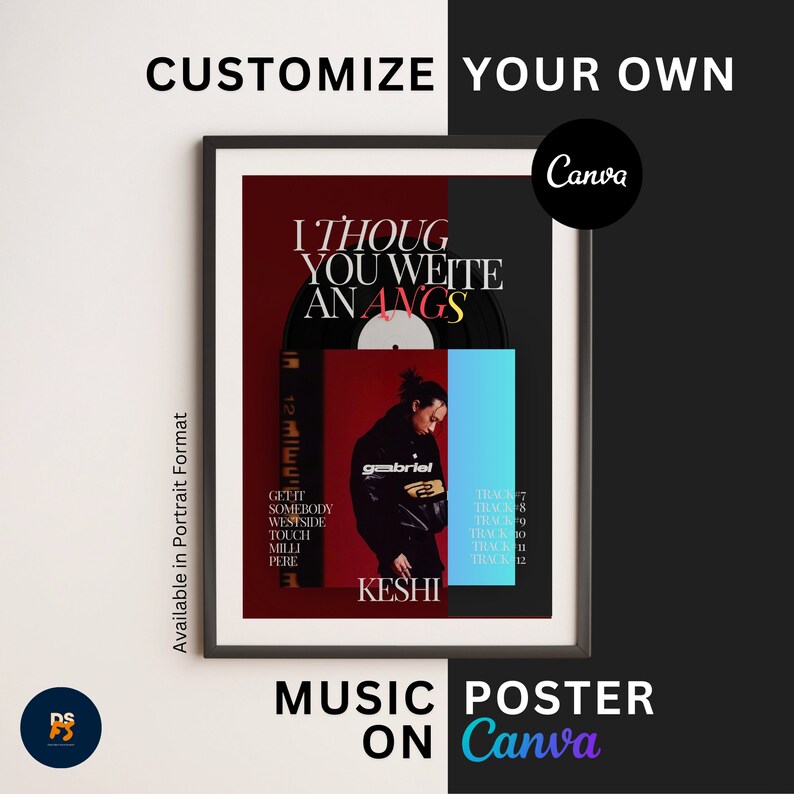 Editable Music Album Poster Canva Template - Customize Your Own Album ...