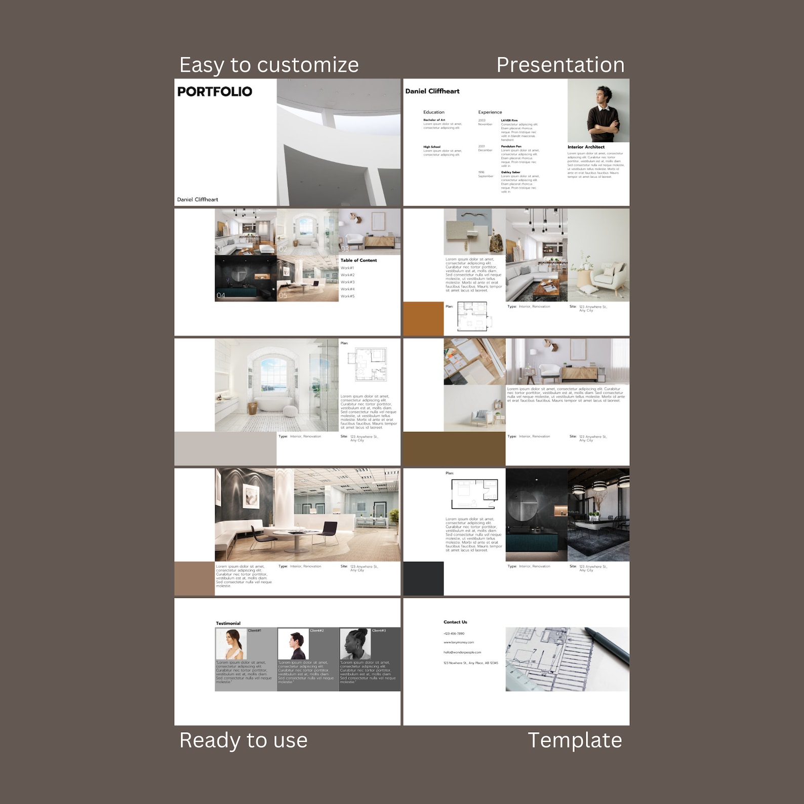 Modern Architecture Portfolio Template | Canva, Minimal & Clean - Etsy