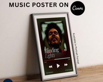 Personalized Music Album Poster Maker | A3 Canva Template for Bedroom ...