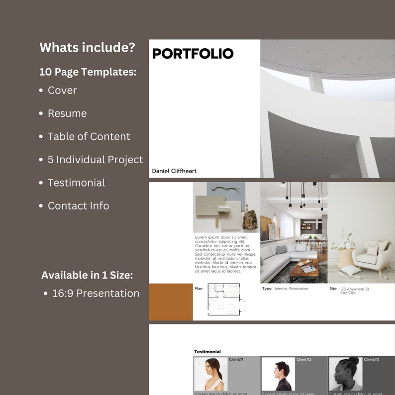 Modern Architecture Portfolio Template | Canva, Minimal & Clean - Etsy