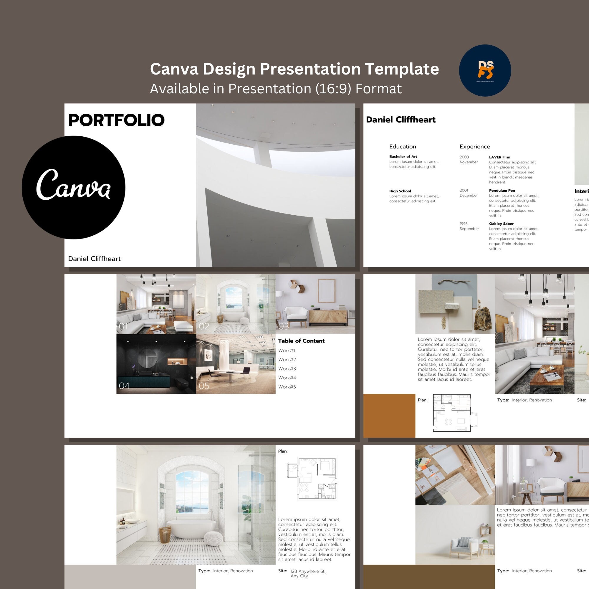 Modern Architecture Portfolio Template | Canva, Minimal & Clean - Etsy