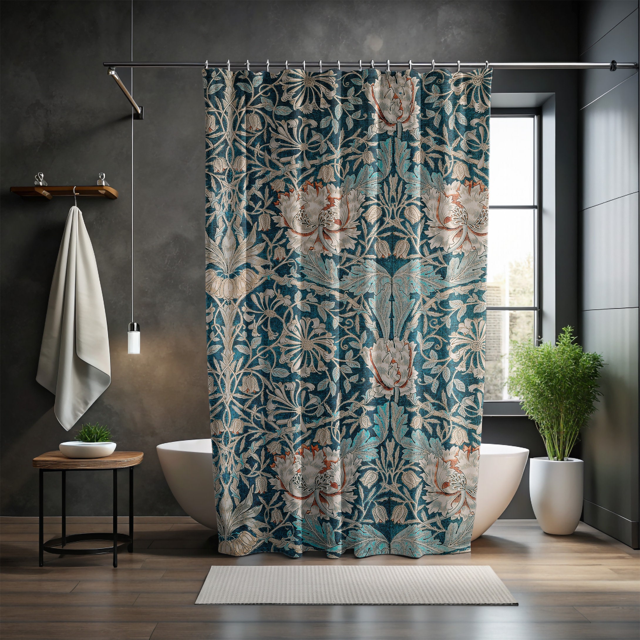 Shower Curtain Botanical Bath Decor Cottage Core Floral Shower Curtain ...