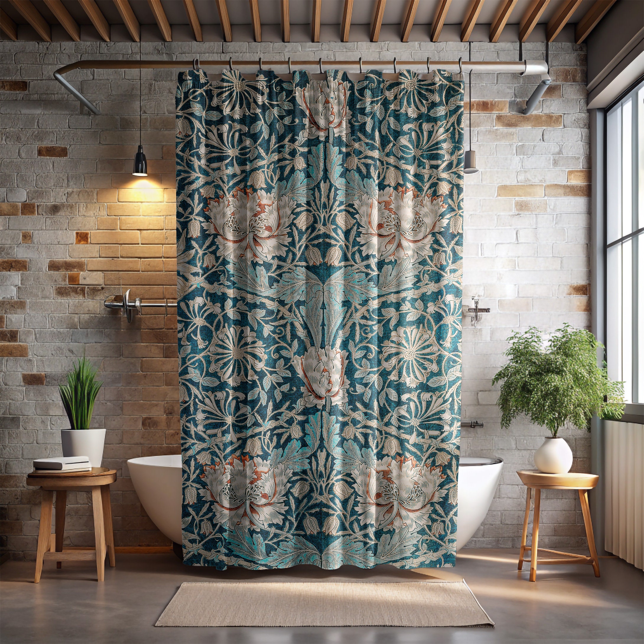 Shower Curtain Botanical Bath Decor Cottage Core Floral Shower Curtain ...