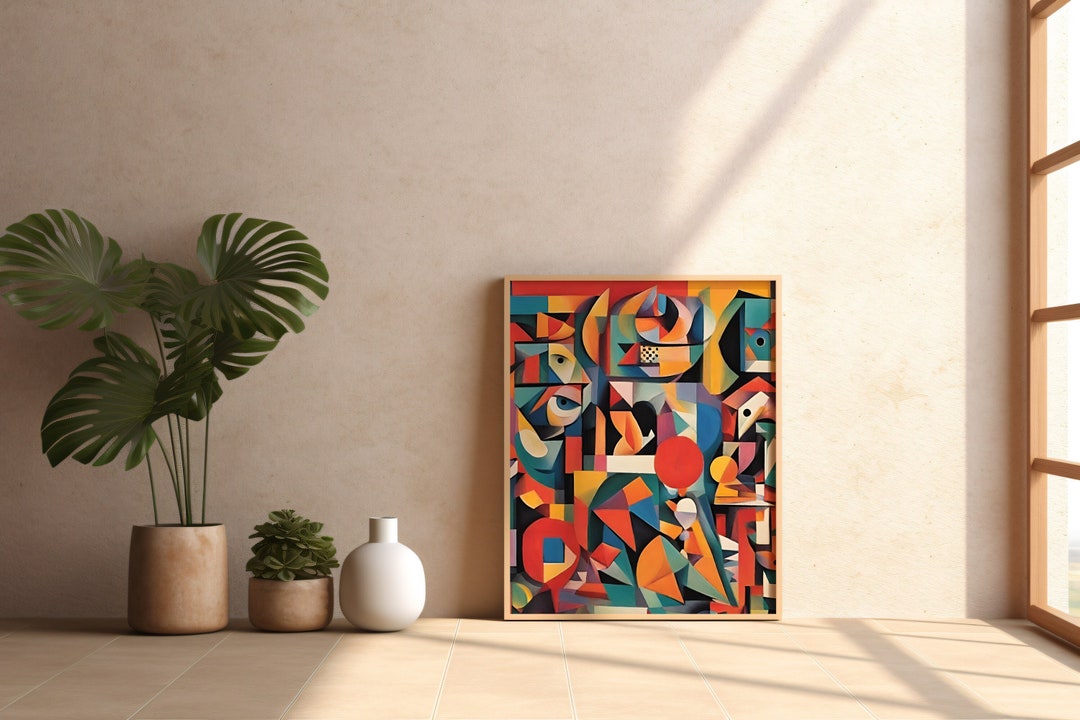Unique Maximalist Cubist Prints Abstract Wall Art Set of 4 Instant ...